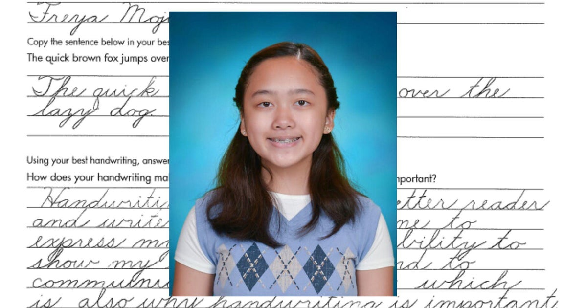 Baltimore 6th grader wins national handwriting contest - CBS Baltimore