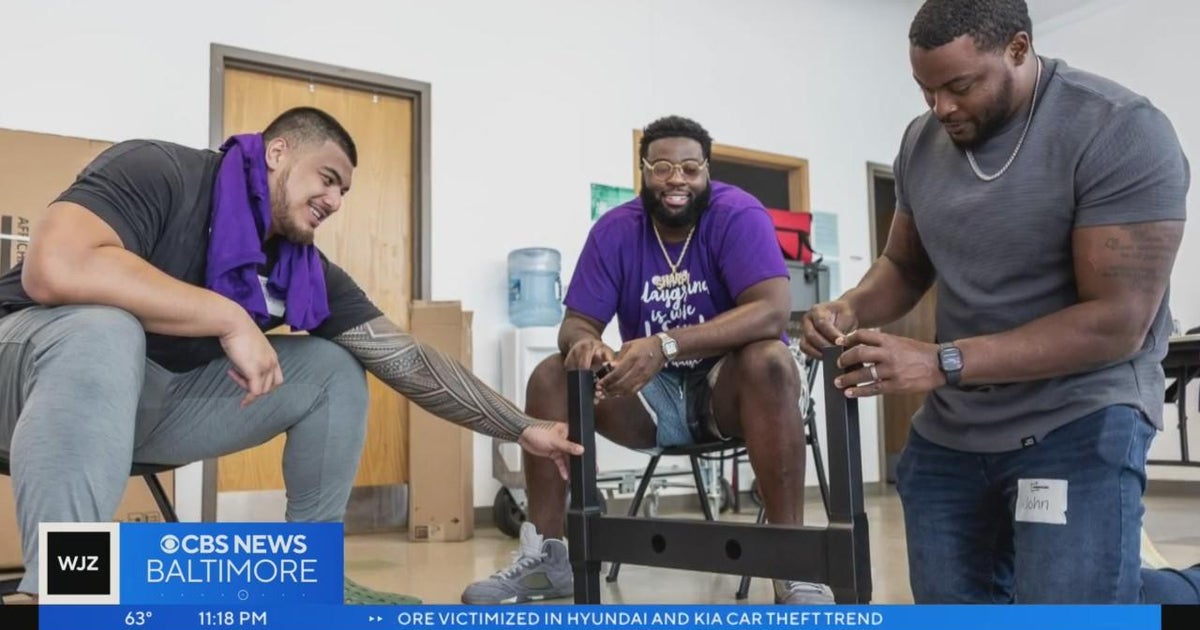Ravens build new playground at South Baltimore school - CBS Baltimore