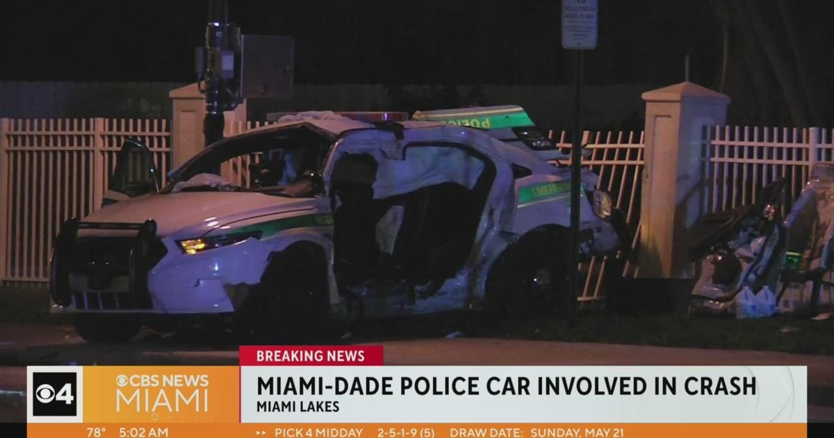 Miami-Dade police officer involved in crash in Miami Lakes - CBS Miami