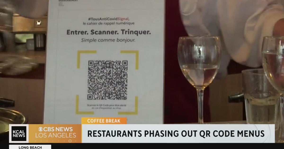Restaurants are phasing out QR code menus - CBS Los Angeles