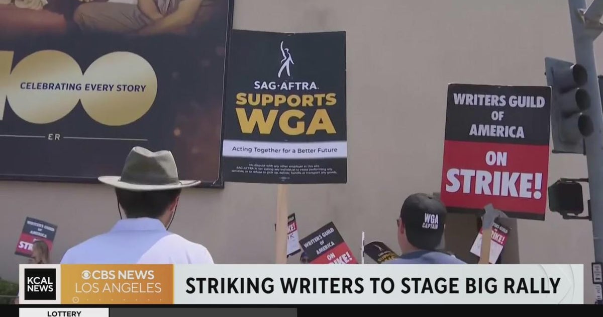 Hollywood writers plan multi-union rally downtown LA - CBS Los Angeles
