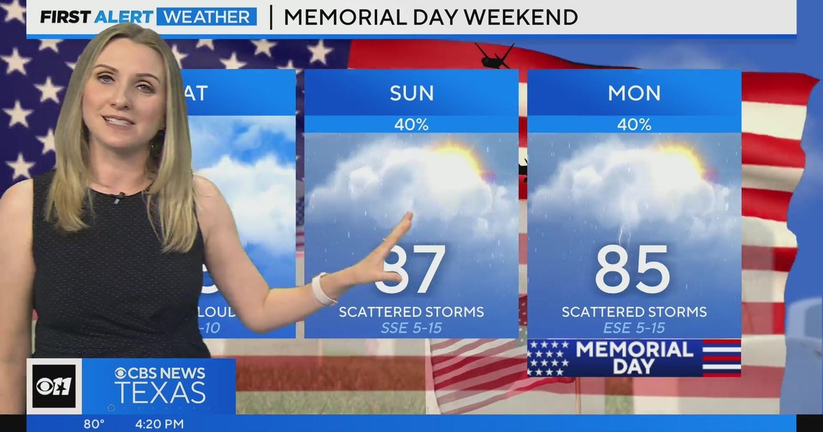 Will we see some rain on Memorial Day? - CBS Texas
