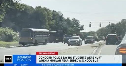 Concord Police say no students were hurt when a minivan rear-ended a ...