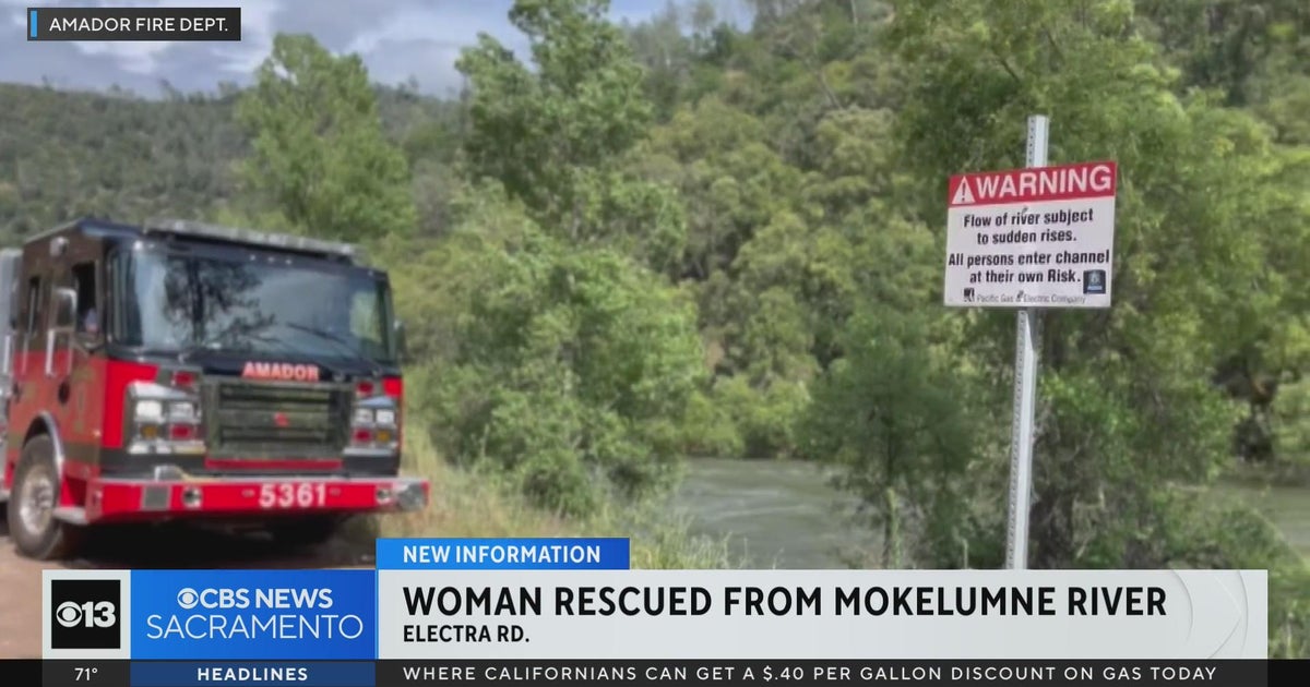 Woman rescued after falling into Mokelumne River - CBS Sacramento