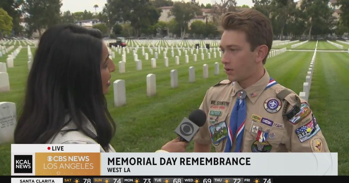Gearing up for the Memorial Day flag placement ceremony at L.A ...