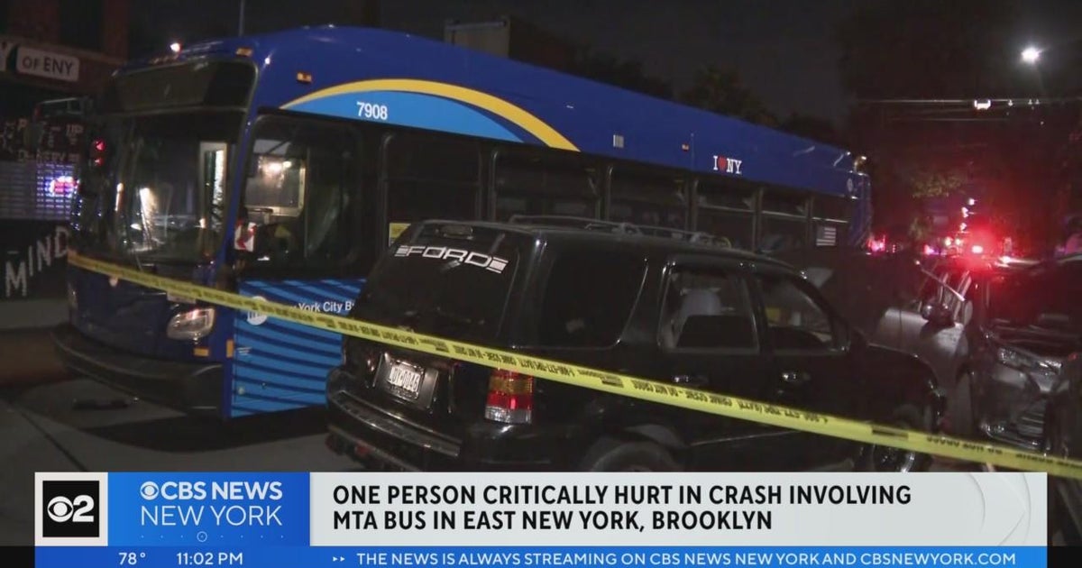 FDNY: 14 people injured in crash involving MTA bus in Brooklyn - CBS ...