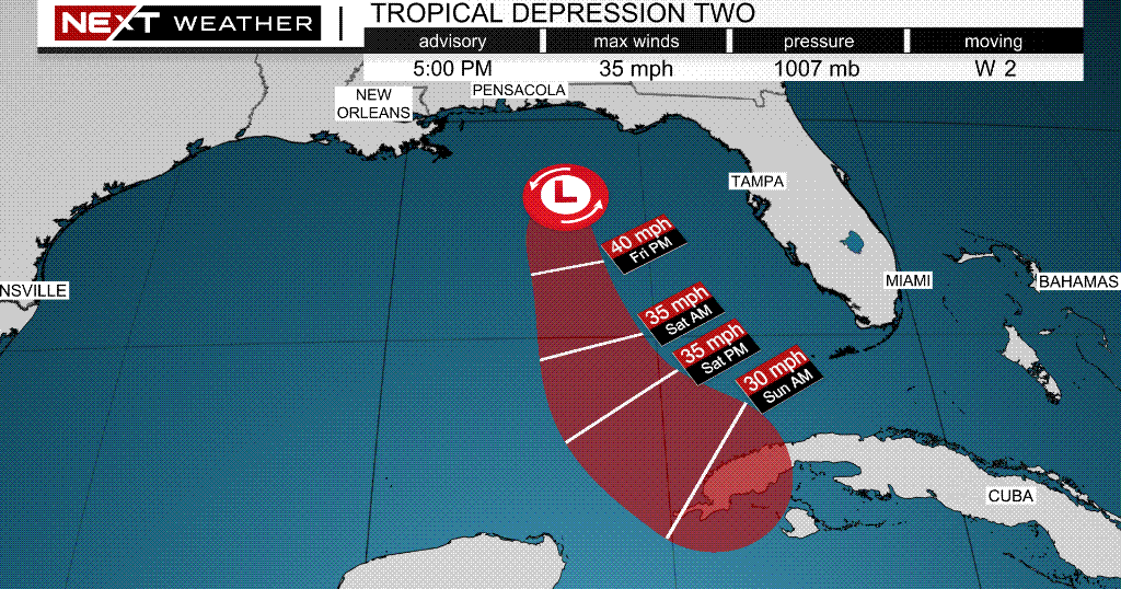 Tropical Depression #2 forms in the Gulf of Mexico - CBS Miami