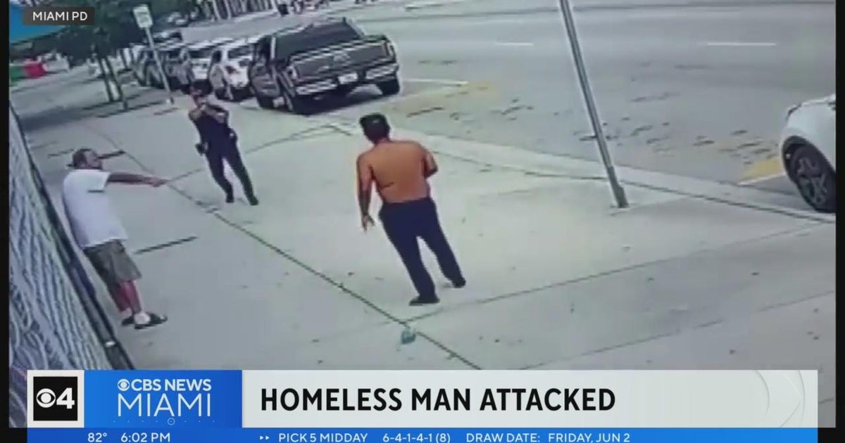 CBS News Miami Exclusive: Miami detective stops attack on homeless man ...