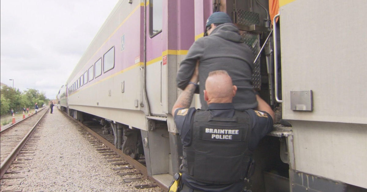 MBTA holds train derailment emergency response drill in Braintree - CBS ... MBTA holds train derailment emergency response drill in Braintree - CBS ...
