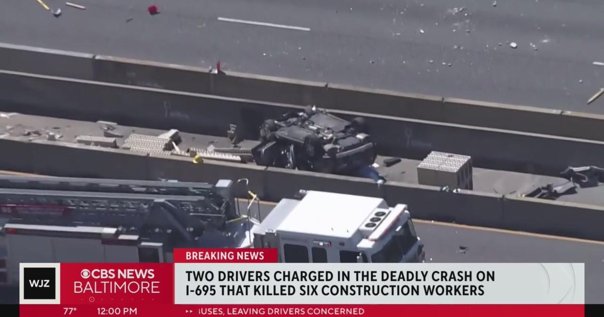 Drivers charged in I-695 crash that killed six workers - CBS Baltimore
