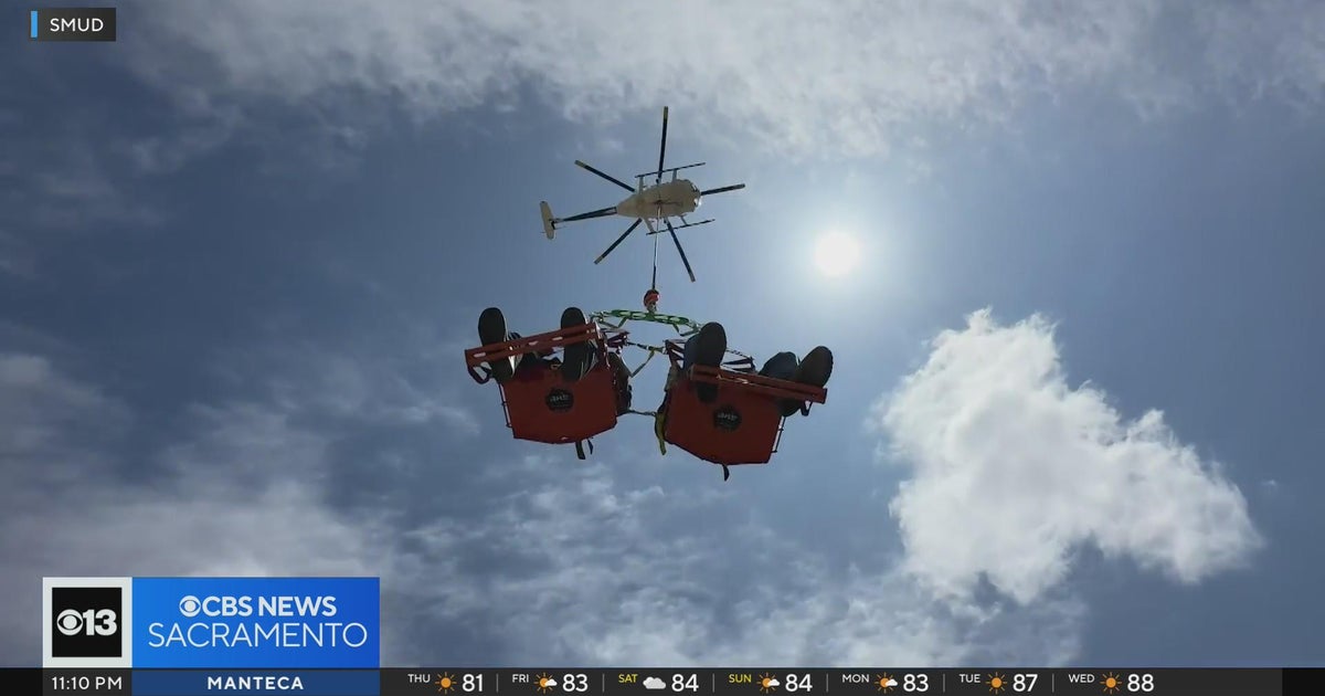 SMUD workers train for helicopter long-line training - CBS Sacramento