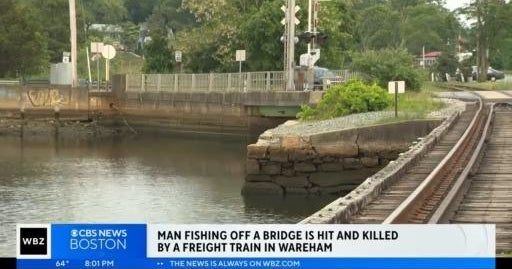 Man fishing off Wareham bridge hit, killed by train - CBS Boston