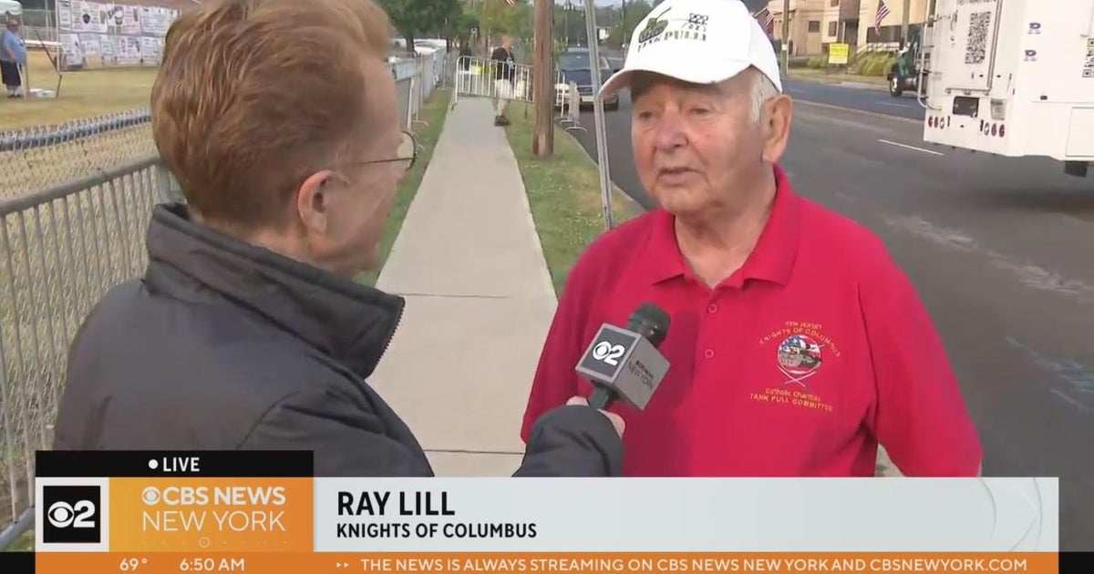Knights of Columbus organized Tank Pull to benefit veterans - CBS New York