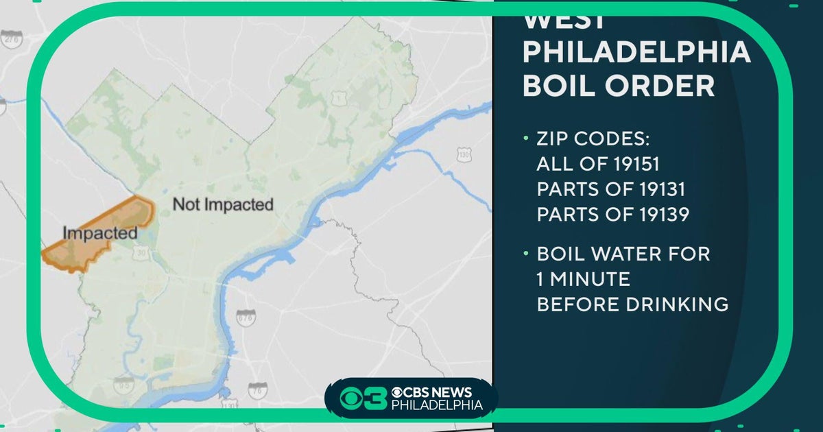 Boil Water Advisory issued for parts of West Philadelphia - CBS ...