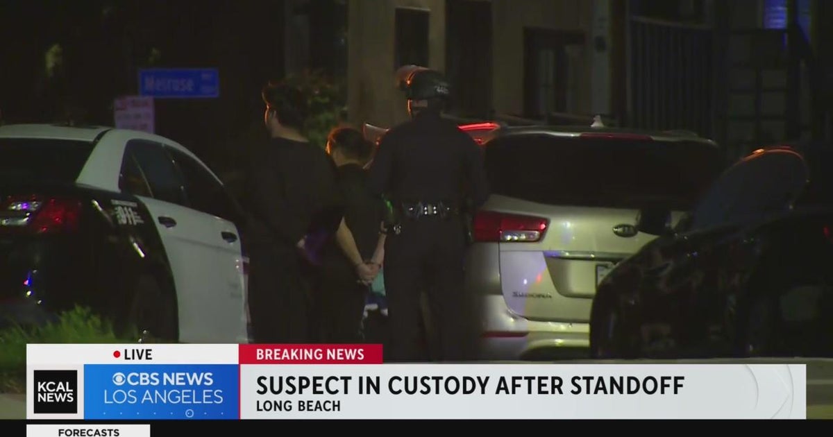Pursuit suspect apprehended after hours-long stand off in Long Beach - CBS Los Angeles