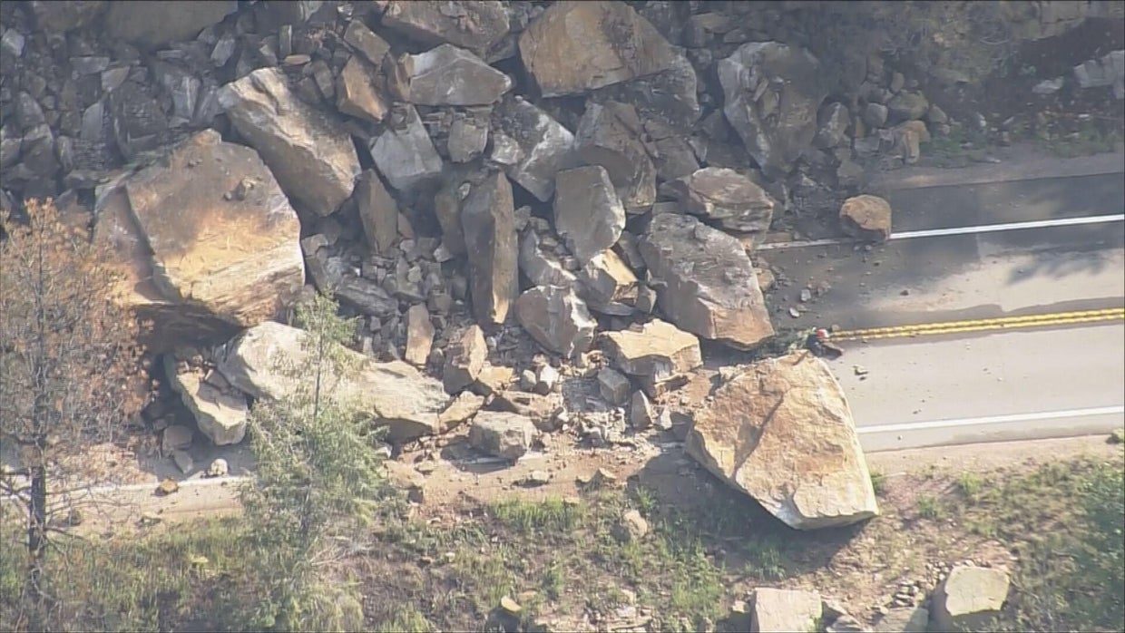 Rock slide closes Highway 7 near Allenspark - CBS Colorado