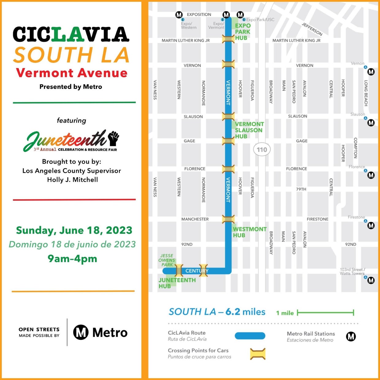 CicLAvia returns to South Los Angeles on Sunday for Juneteenth ...