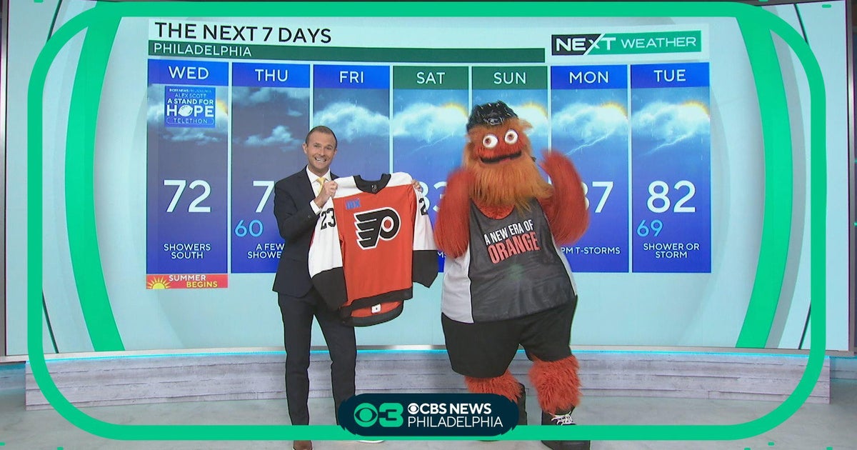 Gritty visits CBS Philadelphia to show off Flyers' new jerseys - CBS ...