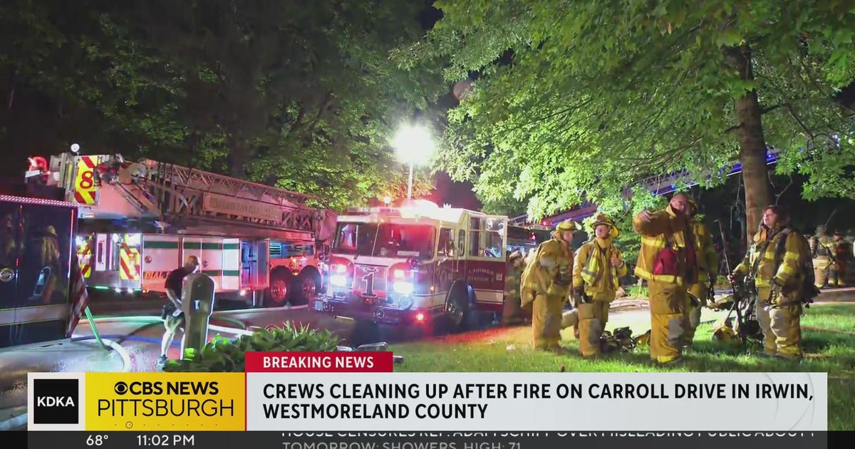 Crews battle house fire in Irwin, Westmoreland County - CBS Pittsburgh
