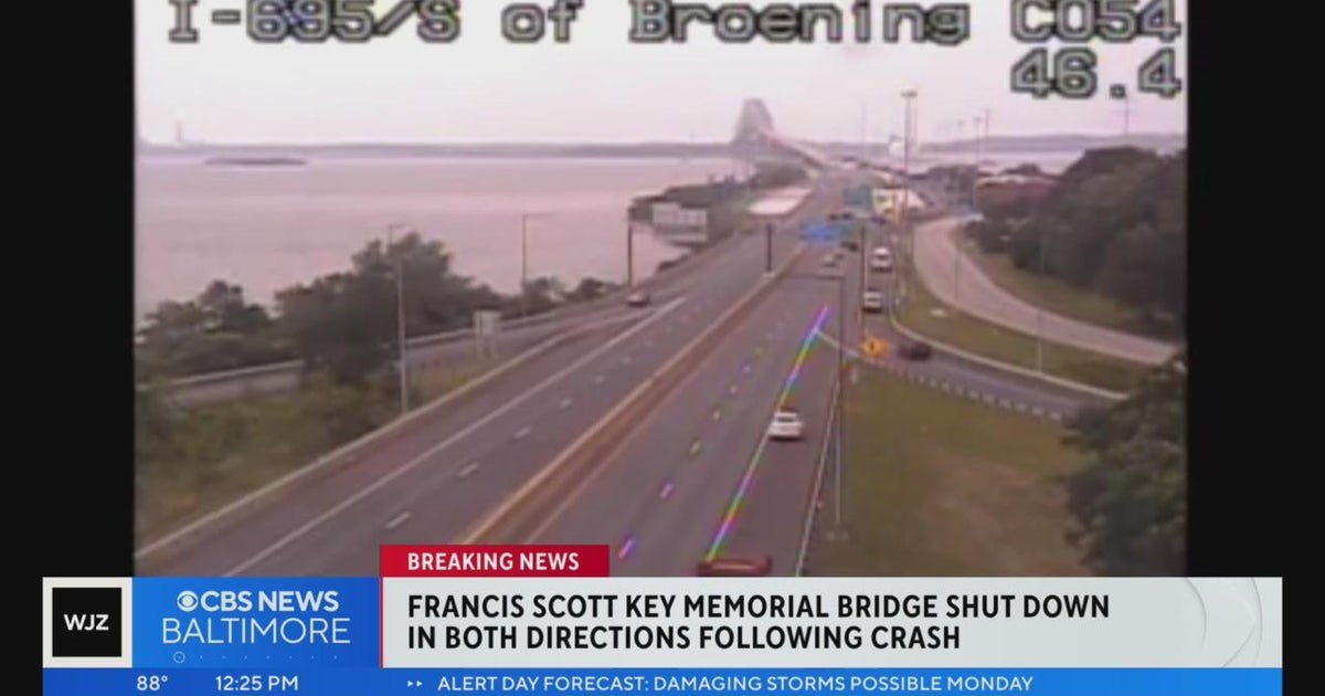 Crash closes Key Bridge on I-695 - CBS Baltimore