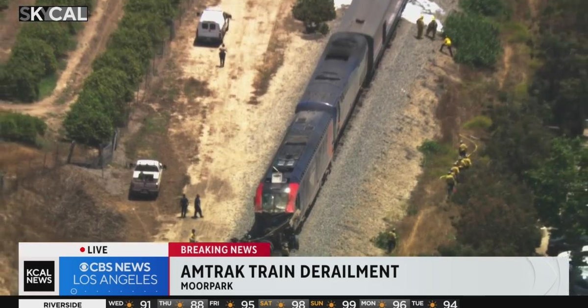 Amtrak train partly derails after colliding with truck - CBS Los Angeles