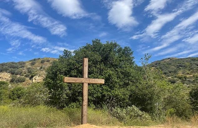 OC Christian retreat center's wooden cross sawed in half by vandal ...