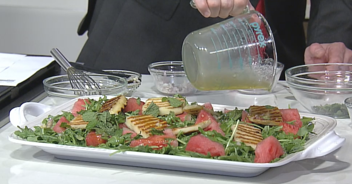 Doug Cooking's Recipe: Watermelon and Grilled Halloumi Salad - CBS ...