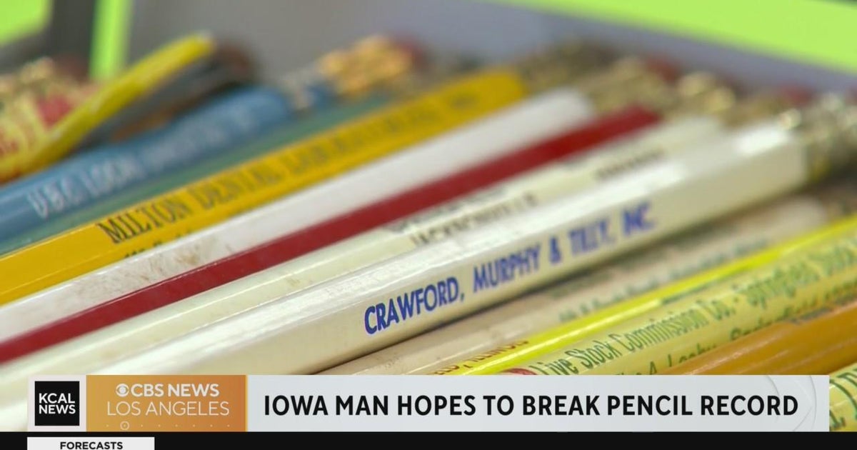 Iowa man with 70,000 pencils hopes to break world record - CBS Los Angeles