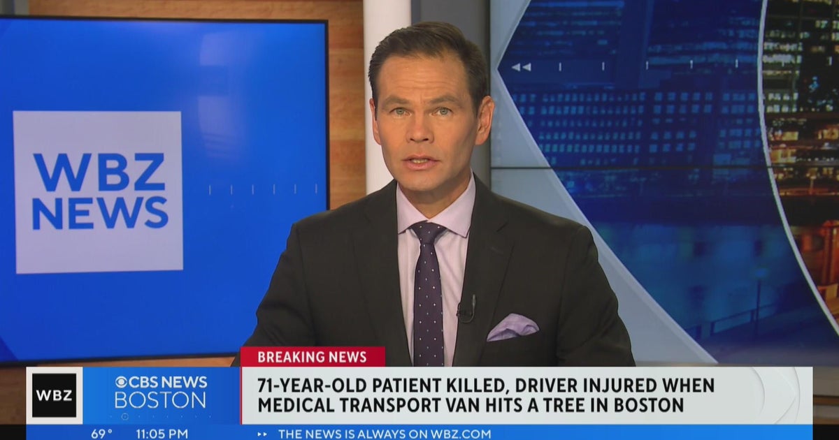 Woman in medical transport van dies, driver hurt in Boston crash - CBS ...