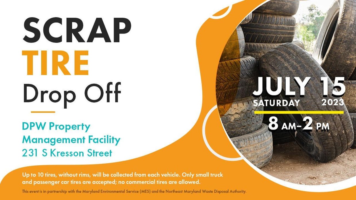 Baltimore DPW to host Residential Scrap Tire Drop-Off event - CBS Baltimore
