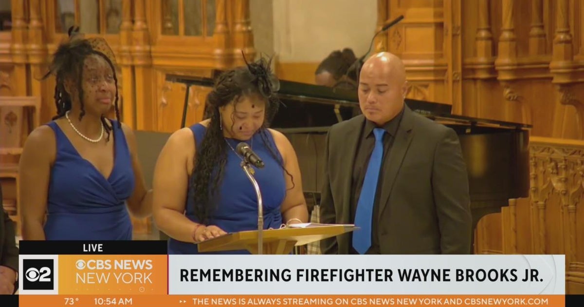 Watch: Funeral for Newark Firefighter Wayne Brooks Jr. - CBS New York