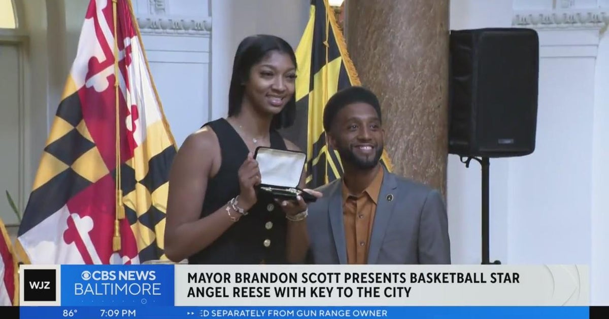 Angel Reese presented Key to the City by Baltimore mayor - CBS Baltimore