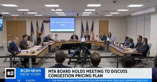 MTA board meets to discuss congestion pricing - CBS New York
