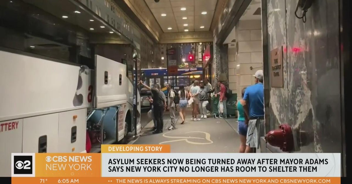 NYC starts turning asylum seekers away from arrival center - CBS New York