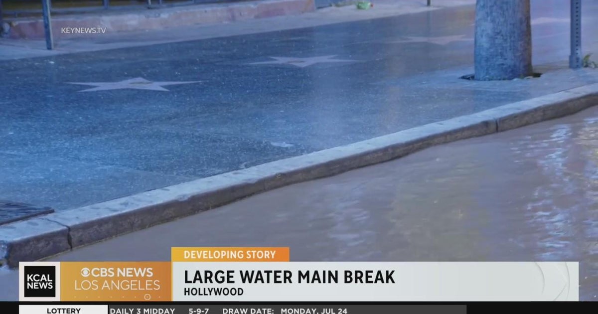 Large water main break in Hollywood - CBS Los Angeles