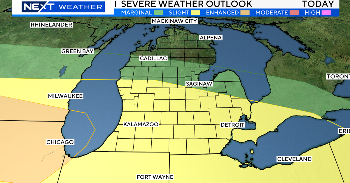 Strong to severe storms possible across southeast Michigan Friday - CBS ...