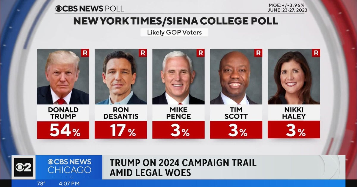 Trump on 2024 campaign trail amid legal woes - CBS Chicago