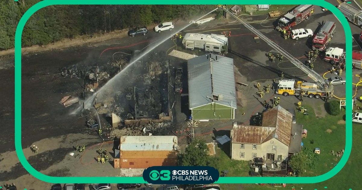BREAKING: Auto body shop fire in Montgomery County - CBS Philadelphia