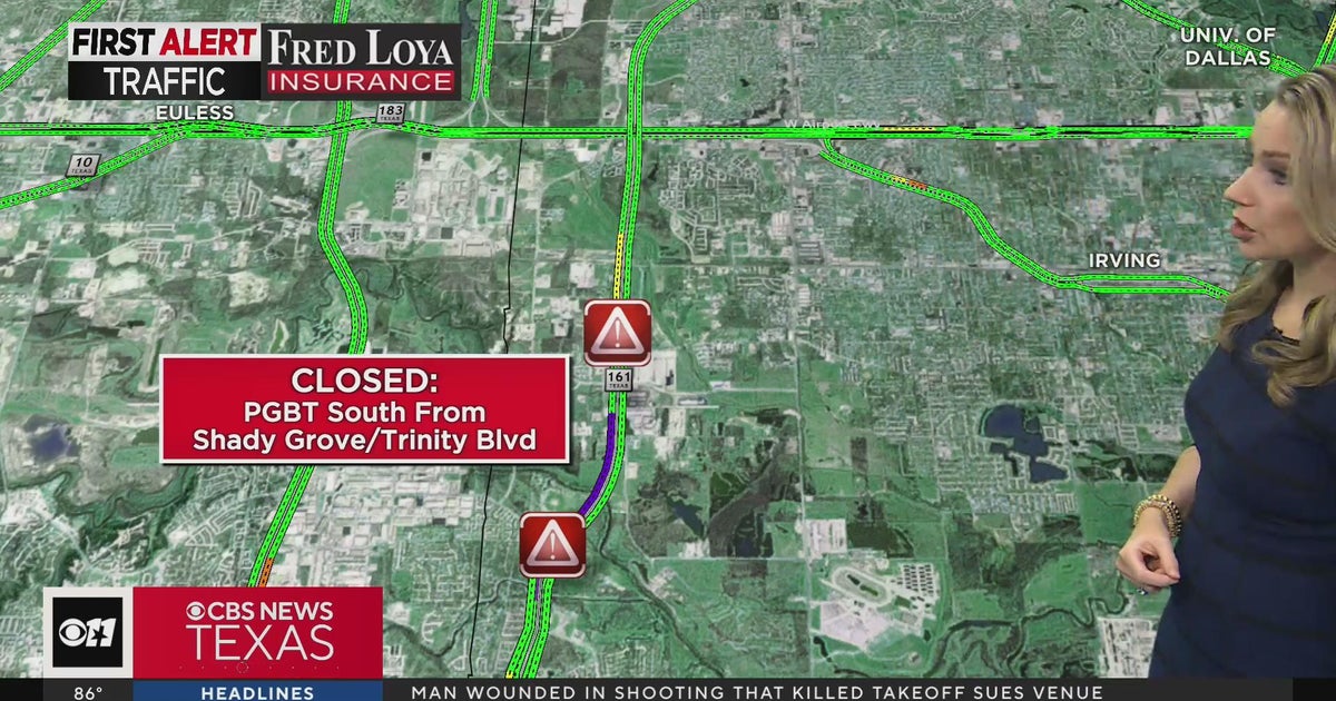SB Bush Turnpike closed due to major accident - CBS Texas
