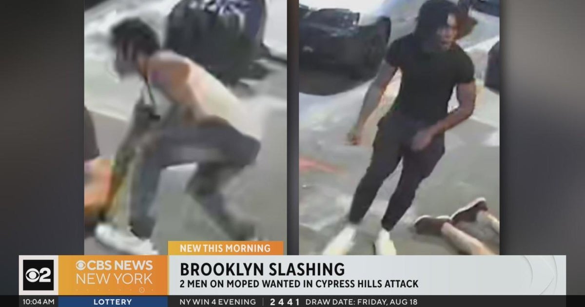 Men on moped accused of slashing, punching men in Brooklyn - CBS New York