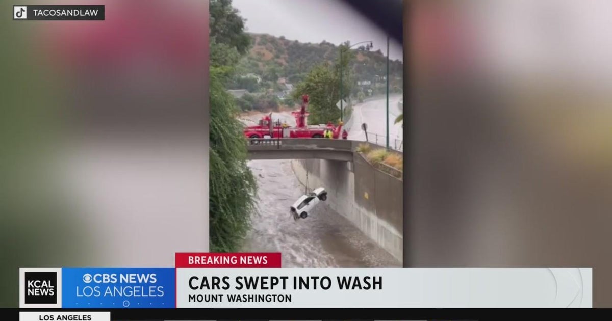 Caught on Camera; Firefighters remove car stuck in river in Mount ...