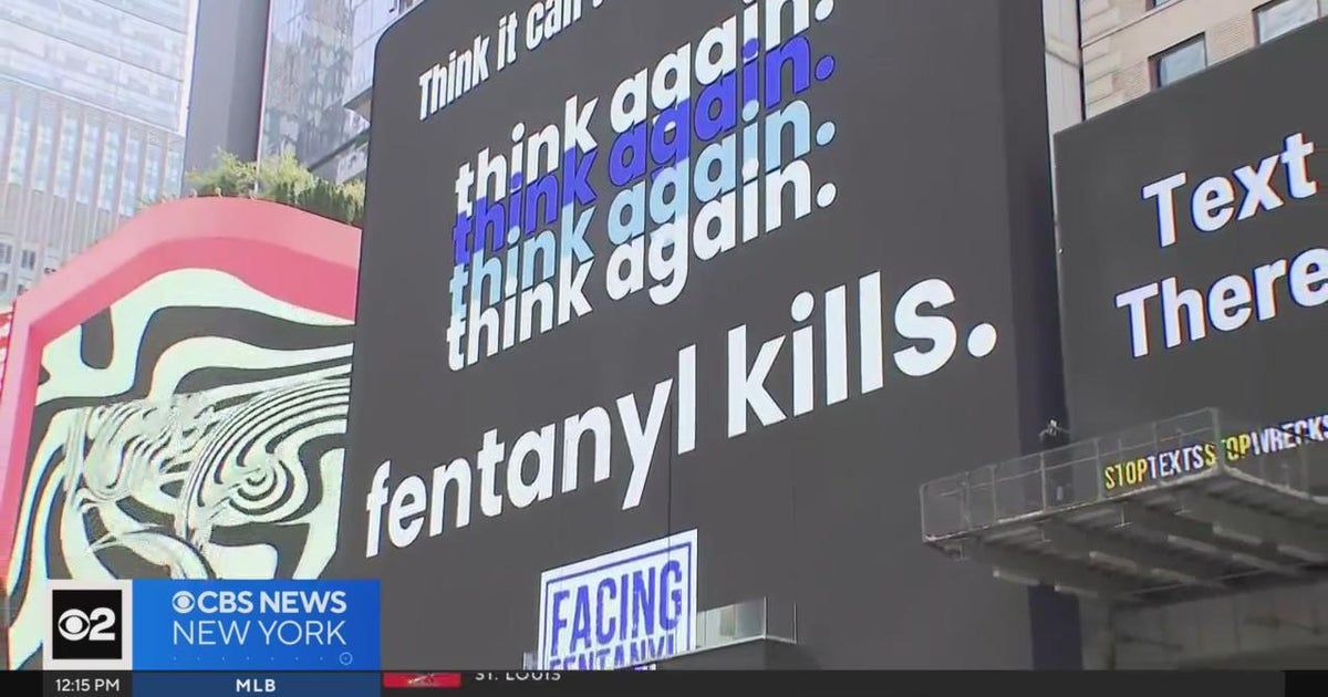 Fentanyl awareness billboard unveiled in Times Square - CBS New York