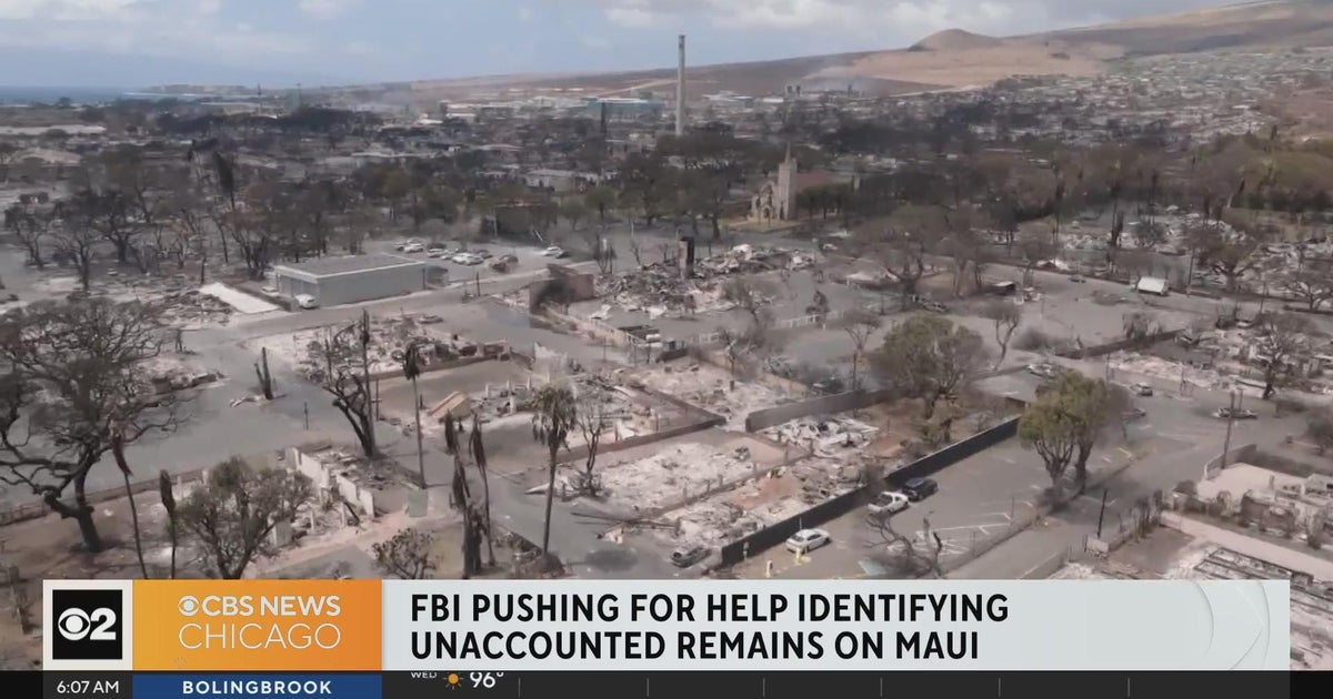 FBI pushing for help identifying unaccounted remains of Maui - CBS Chicago