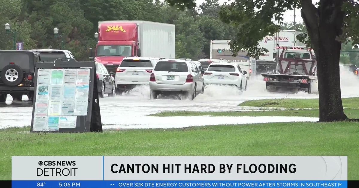 Canton hit hard by flooding following overnight storms - CBS Detroit