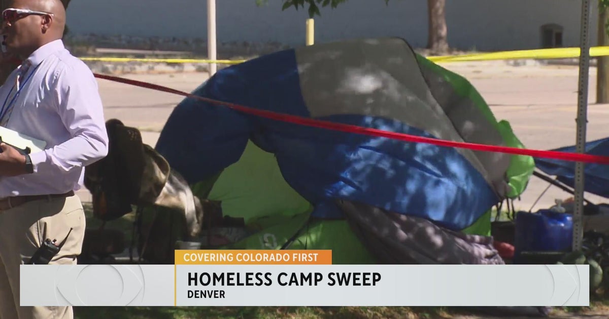 Crews cleanup homeless camp at 18th and Logan days after shooting - CBS ...