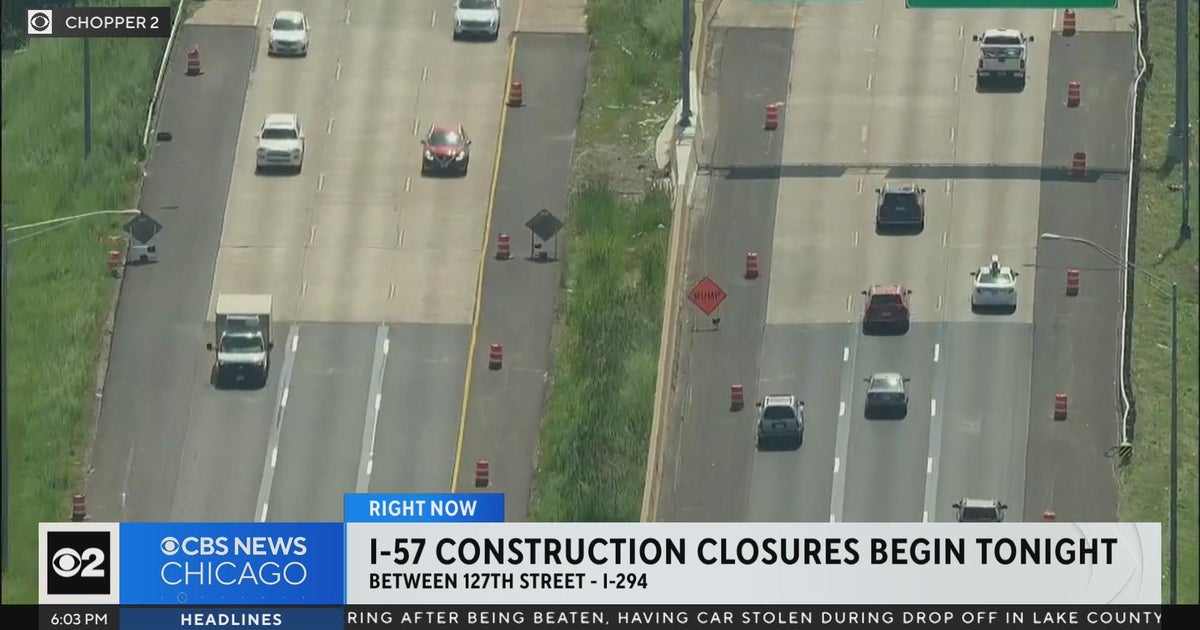 I-57 construction closures begin Friday night - CBS Chicago
