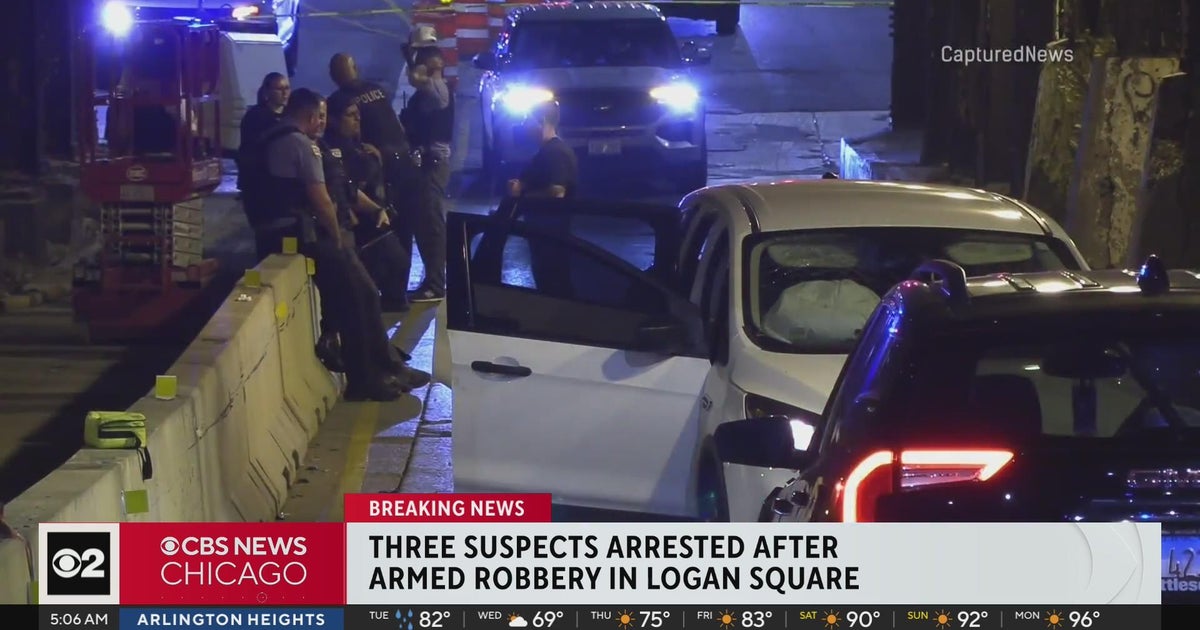 Three suspects arrested after armed robbery in Logan Square - CBS Chicago
