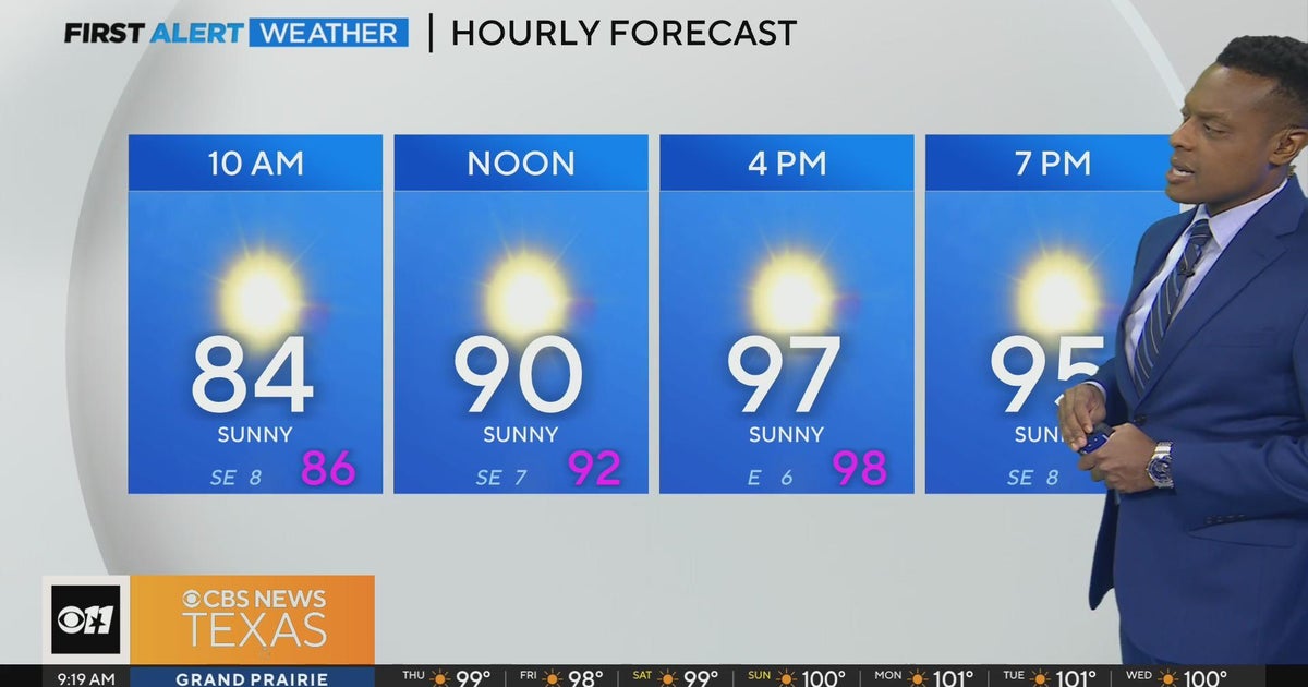 High temps Thursday reach upper 90s - CBS Texas