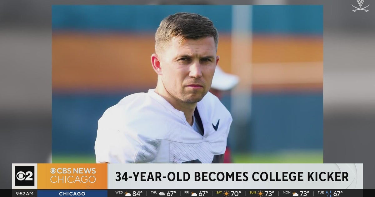 34-year-old becomes college football kicker - CBS Chicago