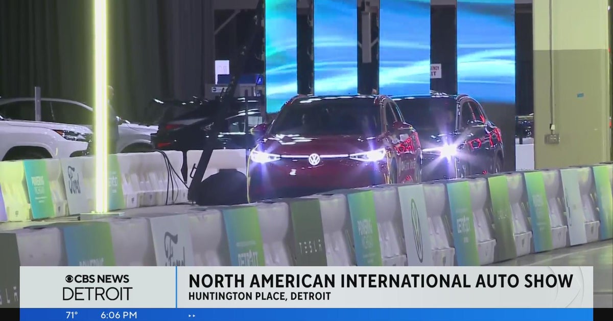 Testing electric vehicles at Detroit auto show - CBS Detroit